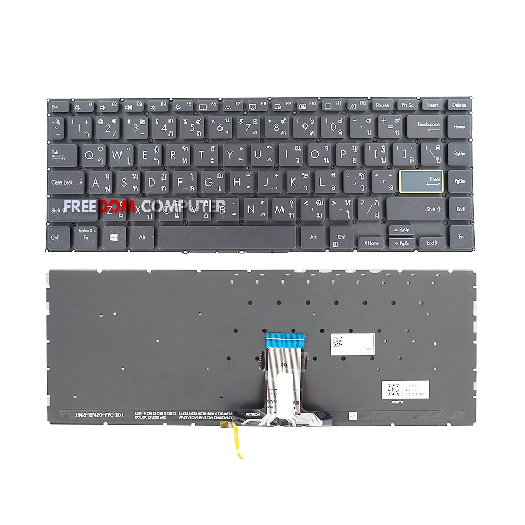 KEYBOARD คีย์บอร์ดโน๊ตบุ๊ค KEYBOARD ASUS VIVOBOOK FLIP 14 TM420I TP470EA TH-EN | Shopee Thailand
