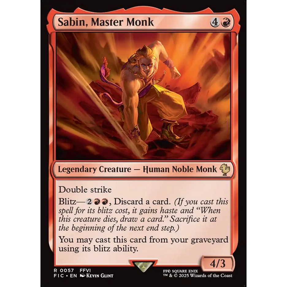 Sabin, Master Monk [Surge Foil] FIC Final Fantasy Commander การ์ด Magic ...
