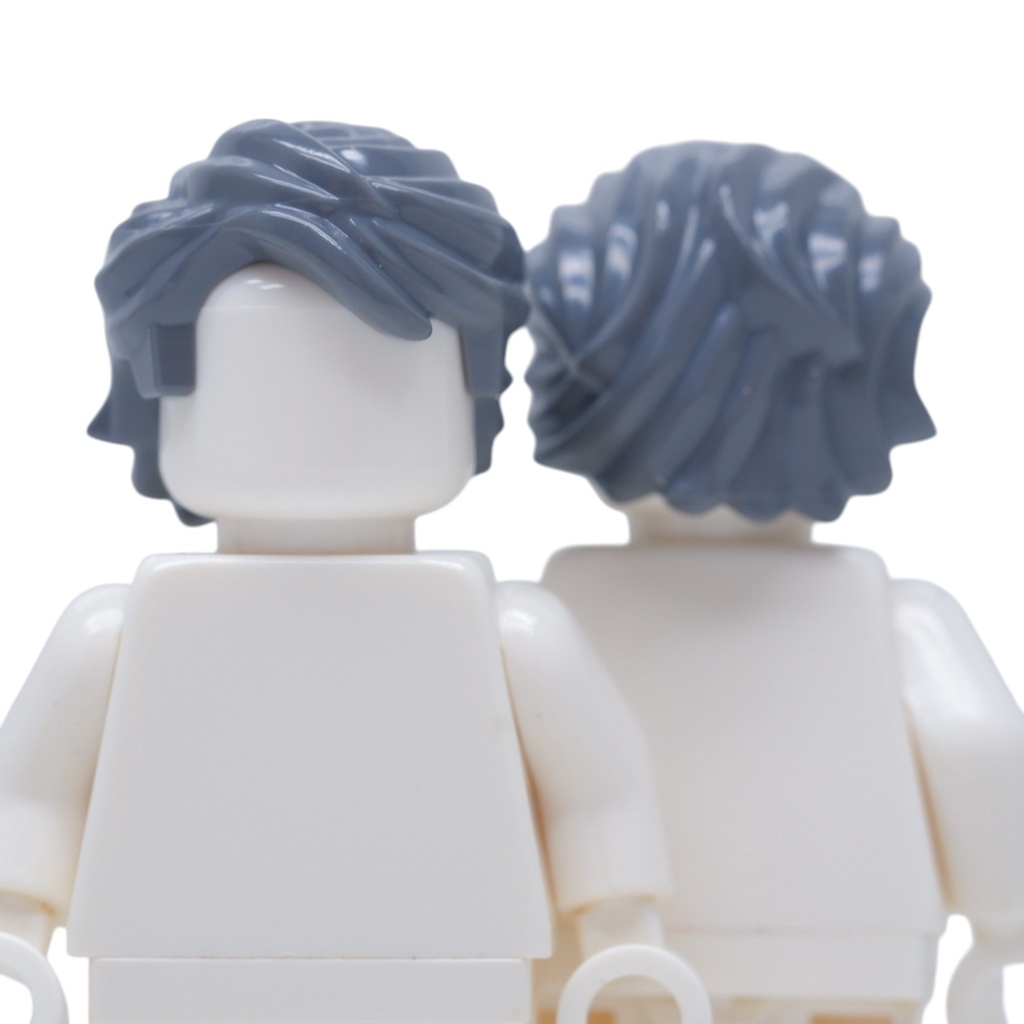 ( Ploybrick ของแท้ 100% ) ผม อะไหล่ Dark Bluish Gray Swept Back Tousled ...