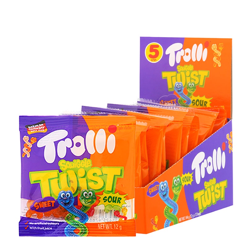 ทรอลลี่ กัมมี่ สควิกเกิ้ล ทวิสต์ 12 ก. x 12 TROLLI Gummy Squiggles ...