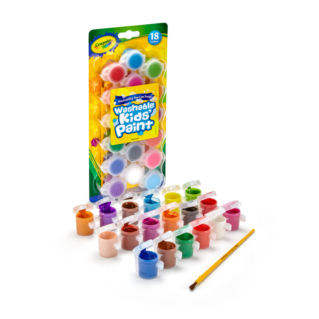 Crayola 18Ct Washable Kids' Paint Pot Set เครโยล่า ชุดสีเพ้นท์ 18สี ...