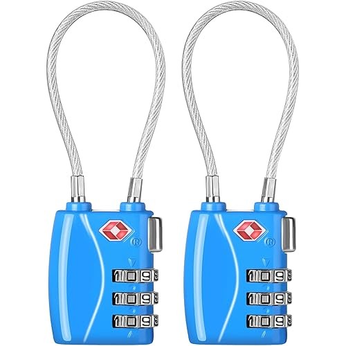 ZHEGE TSA lock padlock travel dial wire PIN code for luggage, suitcases ...