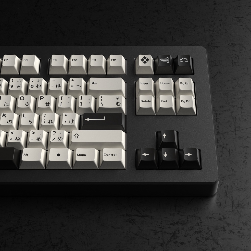 [JKDK] Black And White Japanese Minimalist Keycap Cherry Profile PBT ...