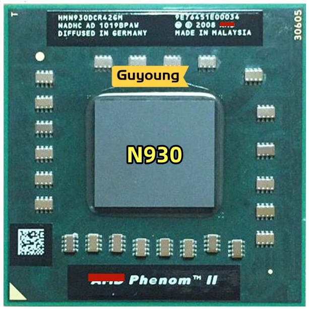 Phenom II Quad-Core Mobile N930 2.0 GHz Quad-Core Quad-Thread CPU Processor HMN930DCR42GM Socket ...