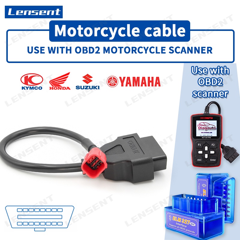Lensent EURO5 cable YAMAHA HONDA 6pin To 16pin OBD Diagnostic Cable ...