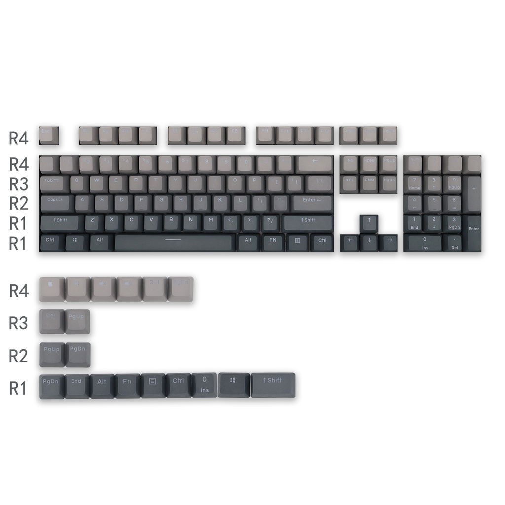 【JKDK】polar day PBT keycap translucent OEM profile gray and white ...