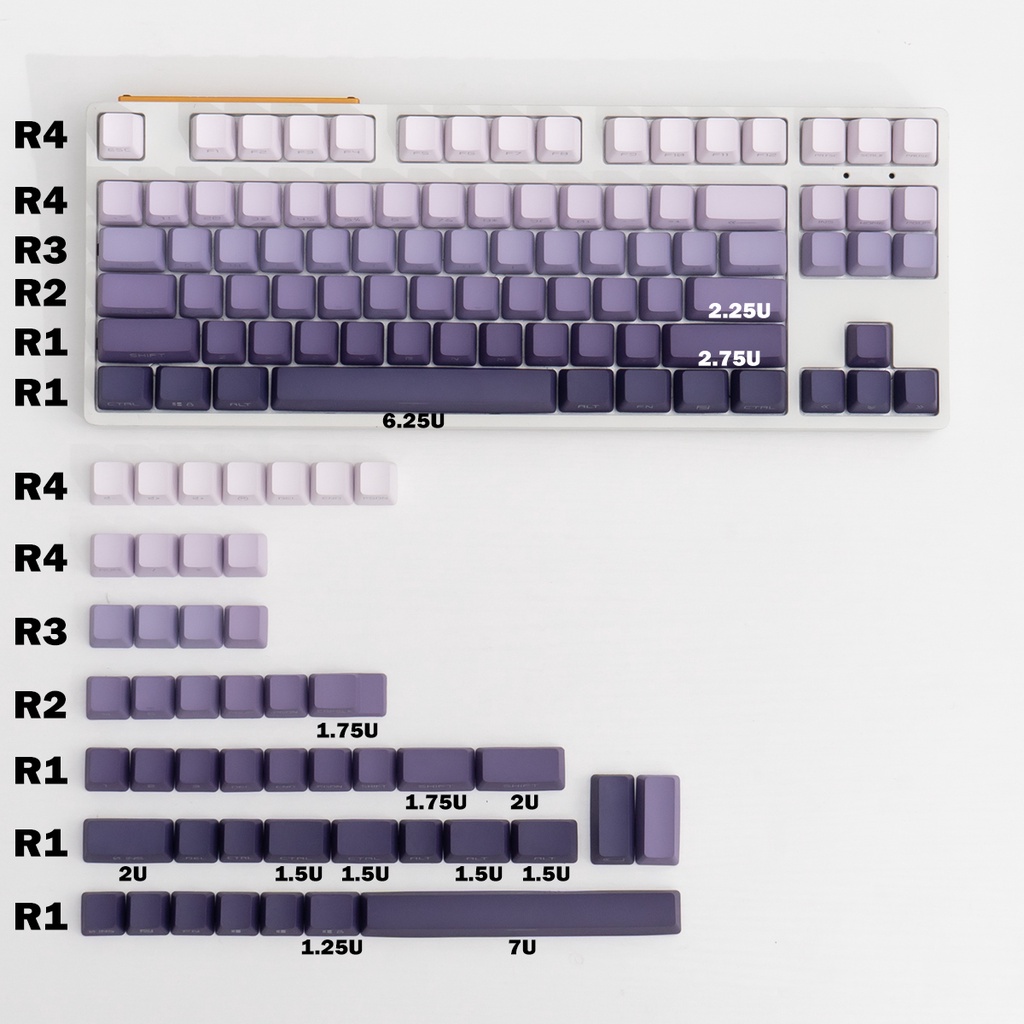 【JKDK】polar day PBT keycap translucent OEM profile gray and white ...