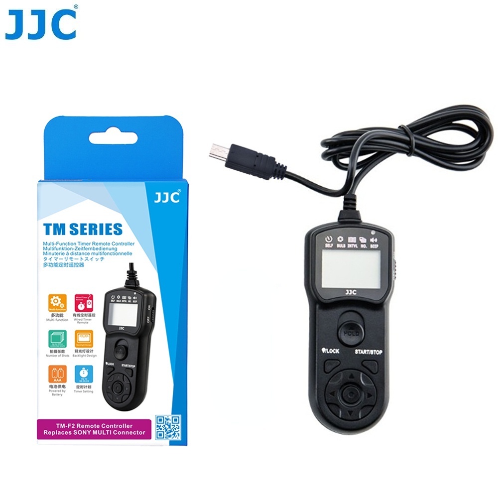 JJC TM-F2 ตัวตั้งเวลาลั่นชัตเตอร์ของกล้อง รีโมทคอนโทรลแบบมีสายเปลี่ยน ...