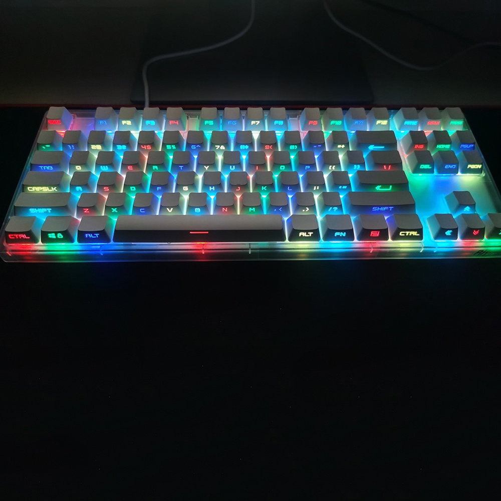 【JKDK】Pure white/black keycaps side font transmits light OEM profile ...