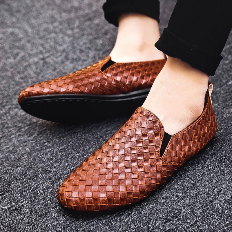 [จัดส่งด่วน] รองเท้าหนังลําลอง สวมหุ้มข้อ กันลื่น เข้ากับทุกการแต่งกาย ...