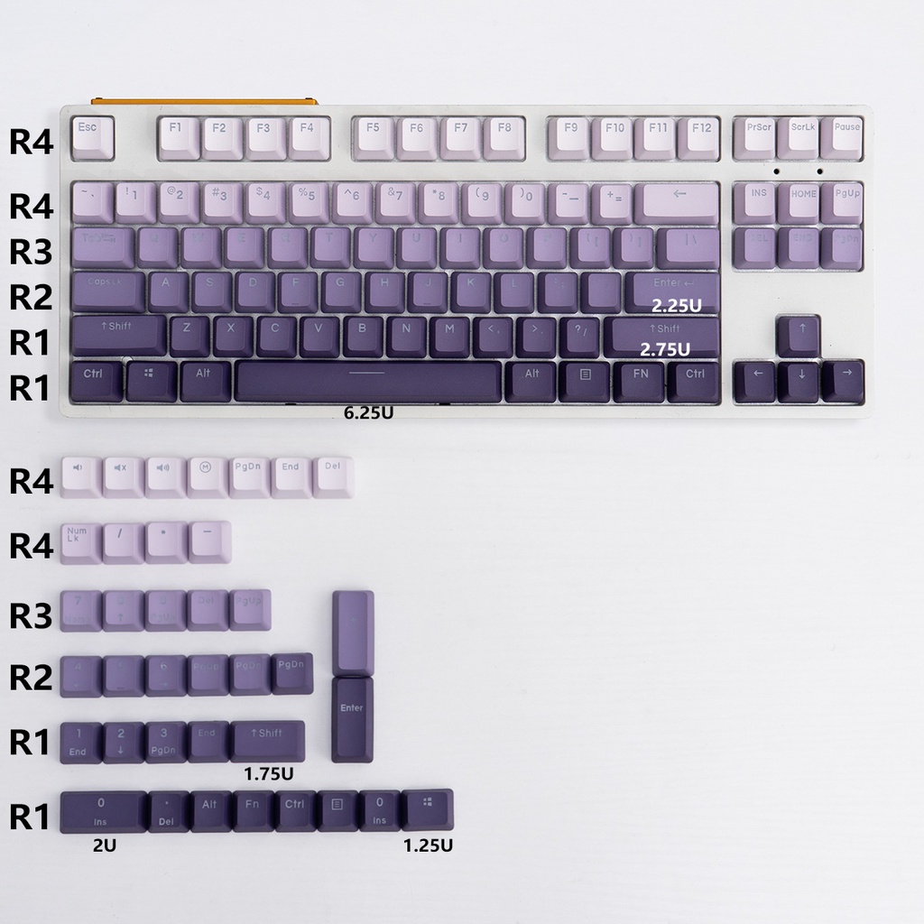 【JKDK】polar day PBT keycap translucent OEM profile gray and white ...