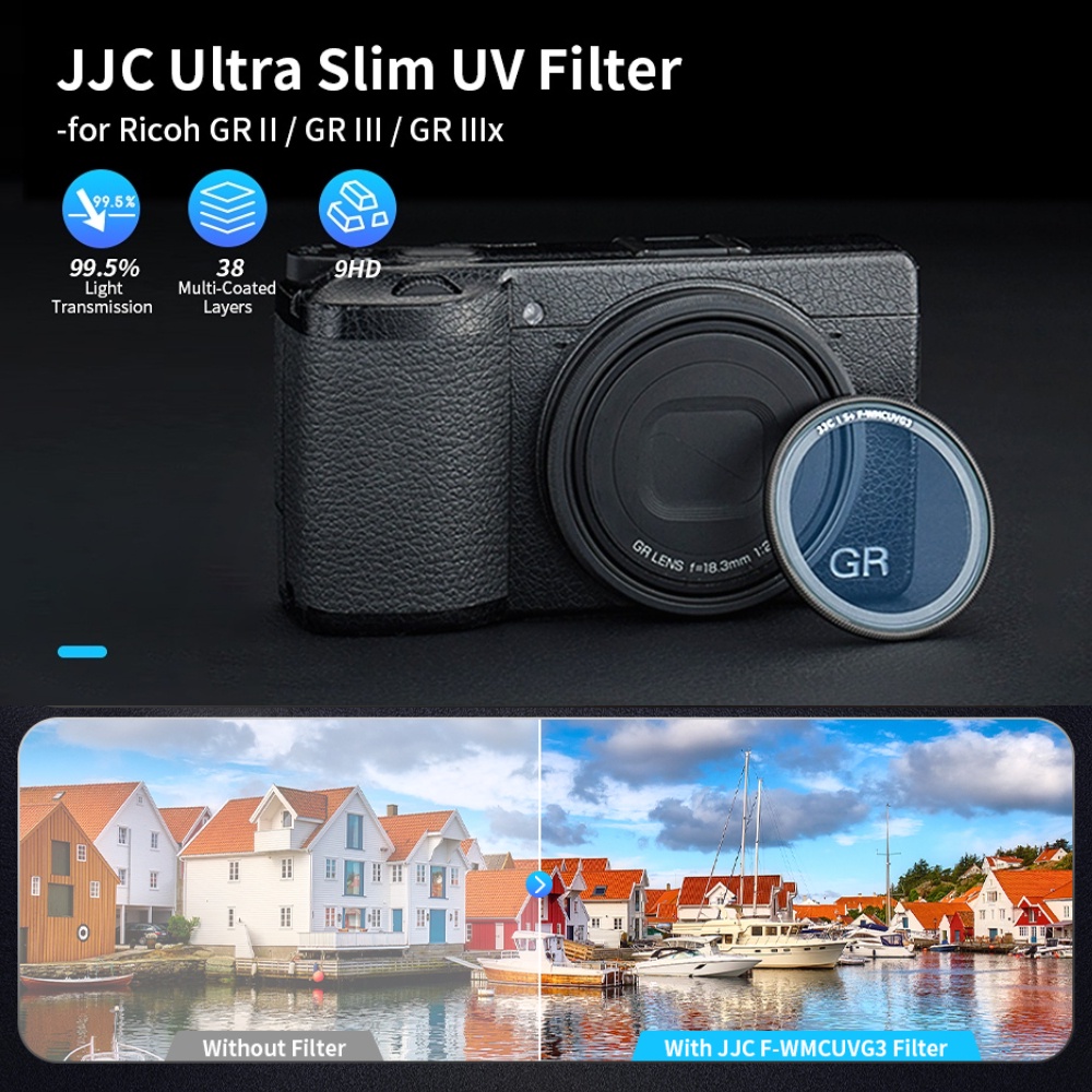 JJC UV Filter ตัวป้องกันเลนส์ Ricoh GR IV GR IIIx GR III GR4 GR3x GR3 ...