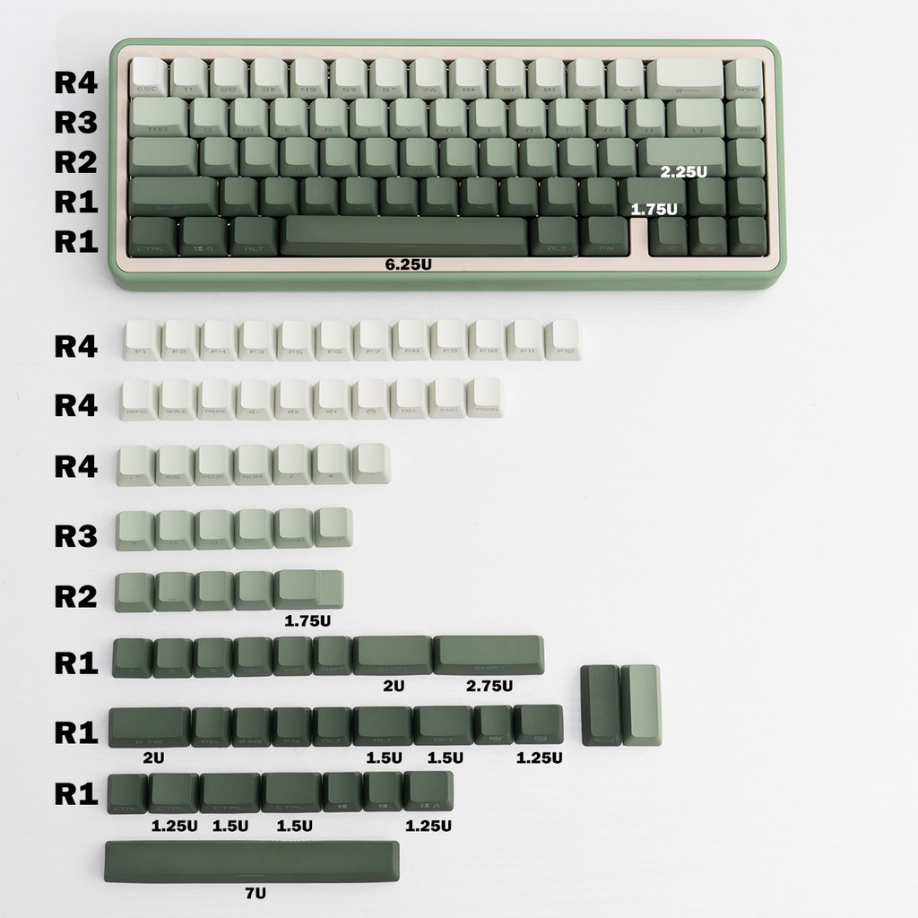 【JKDK】polar day PBT keycap translucent OEM profile gray and white ...