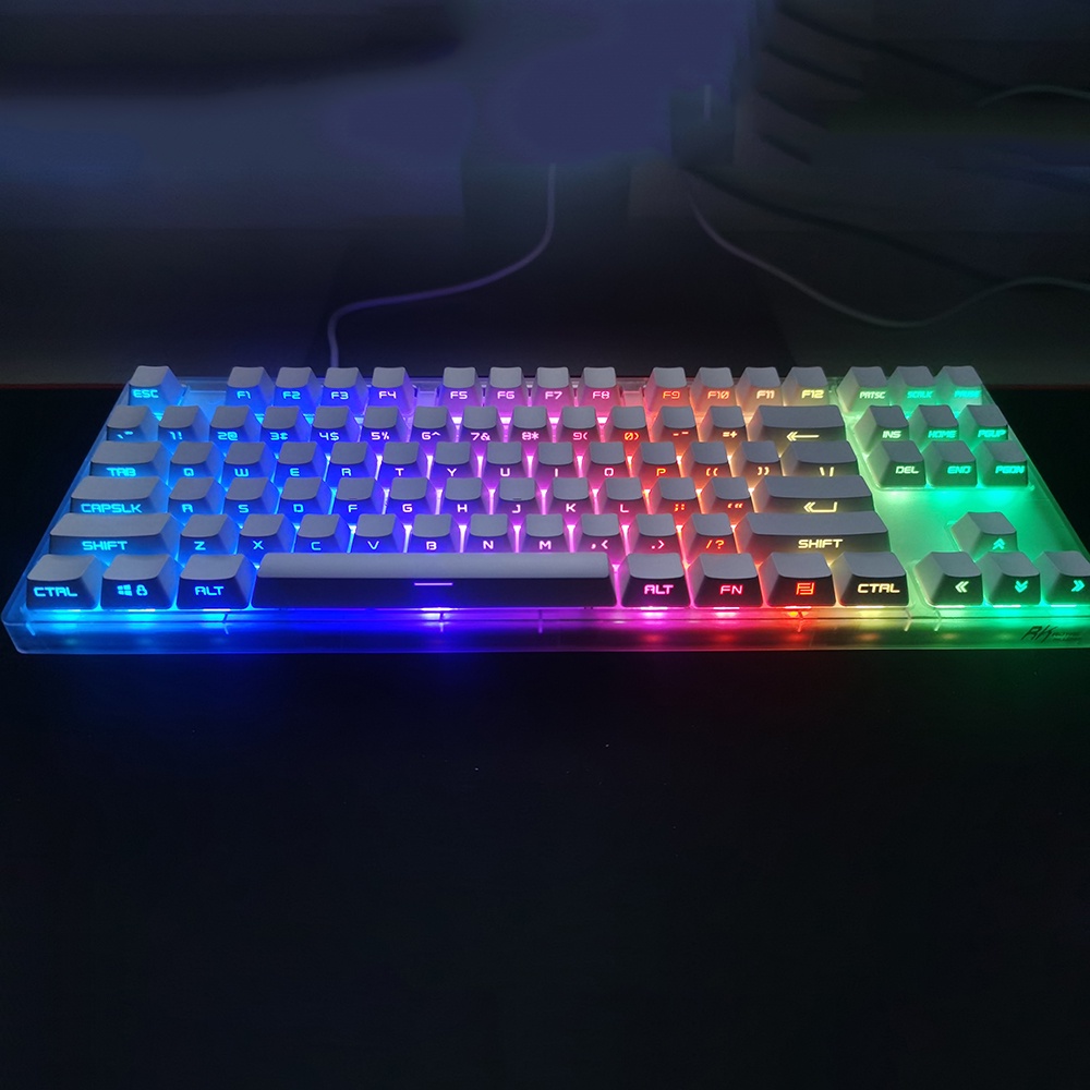 【JKDK】Pure white/black keycaps side font transmits light OEM profile ...