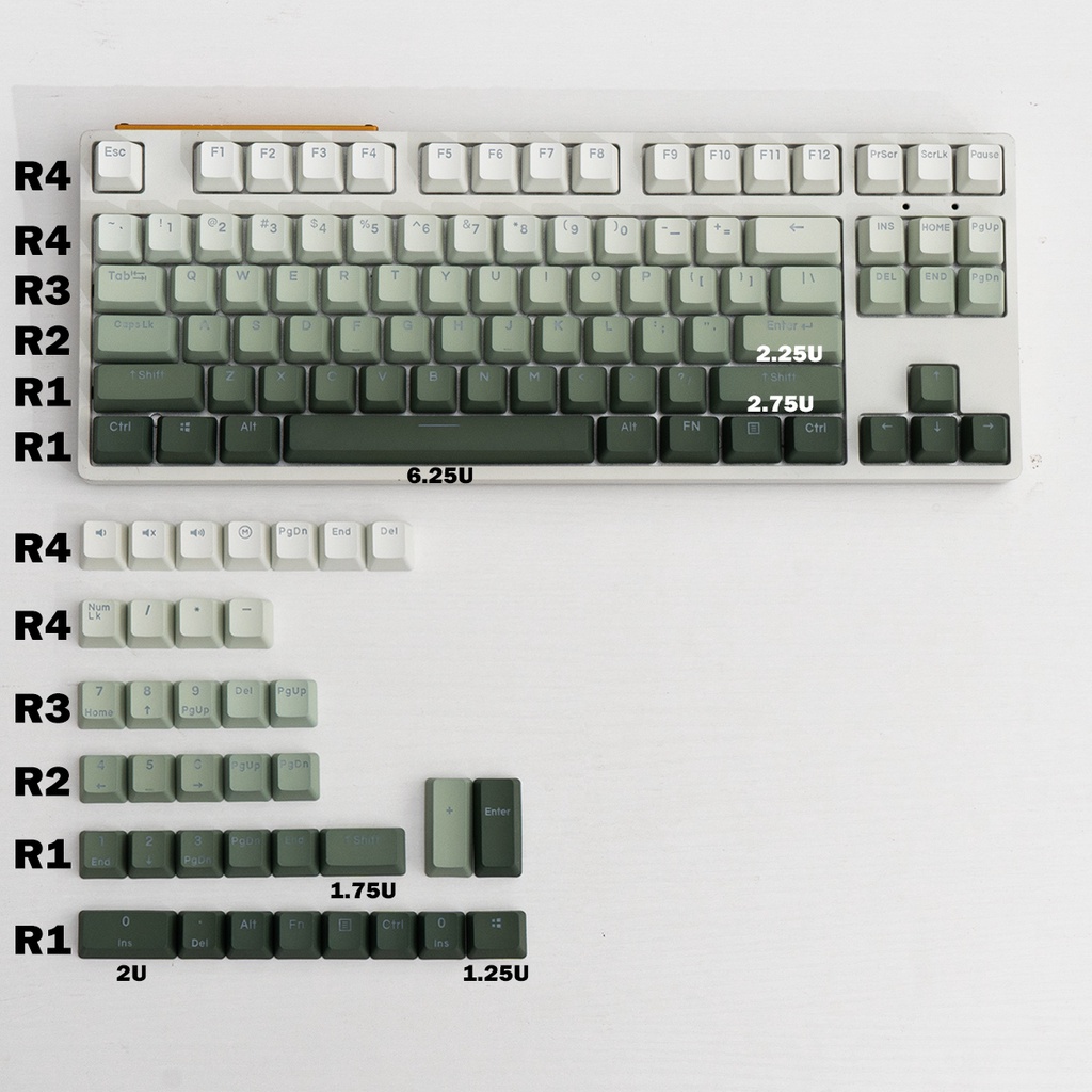 【JKDK】polar day PBT keycap translucent OEM profile gray and white ...
