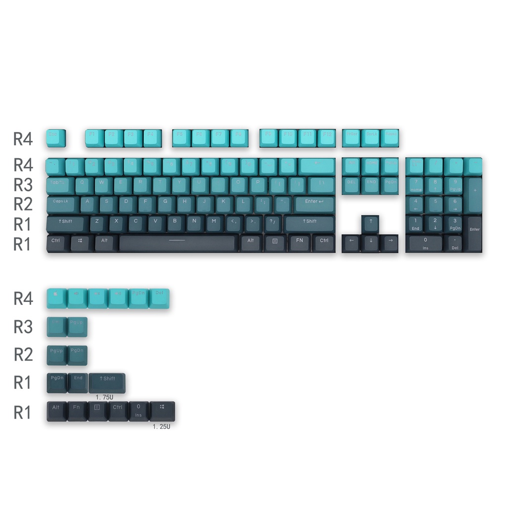 【JKDK】polar day PBT keycap translucent OEM profile gray and white ...