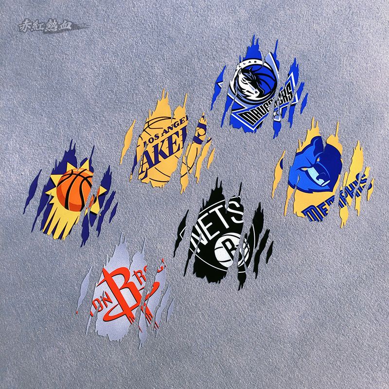 Chebaishi nba Team Logo สติ๊กเกอร์ติดรถยนต์สะท้อนแสง Claw Mark ถัง ...
