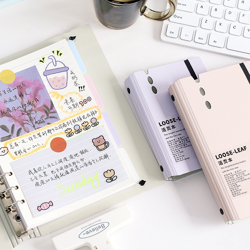 Ohaya A5/A6/A7 สมุดโน๊ตใบหลวม 6 ห่วง Binder รวบรวมหนังสือ | Shopee Thailand