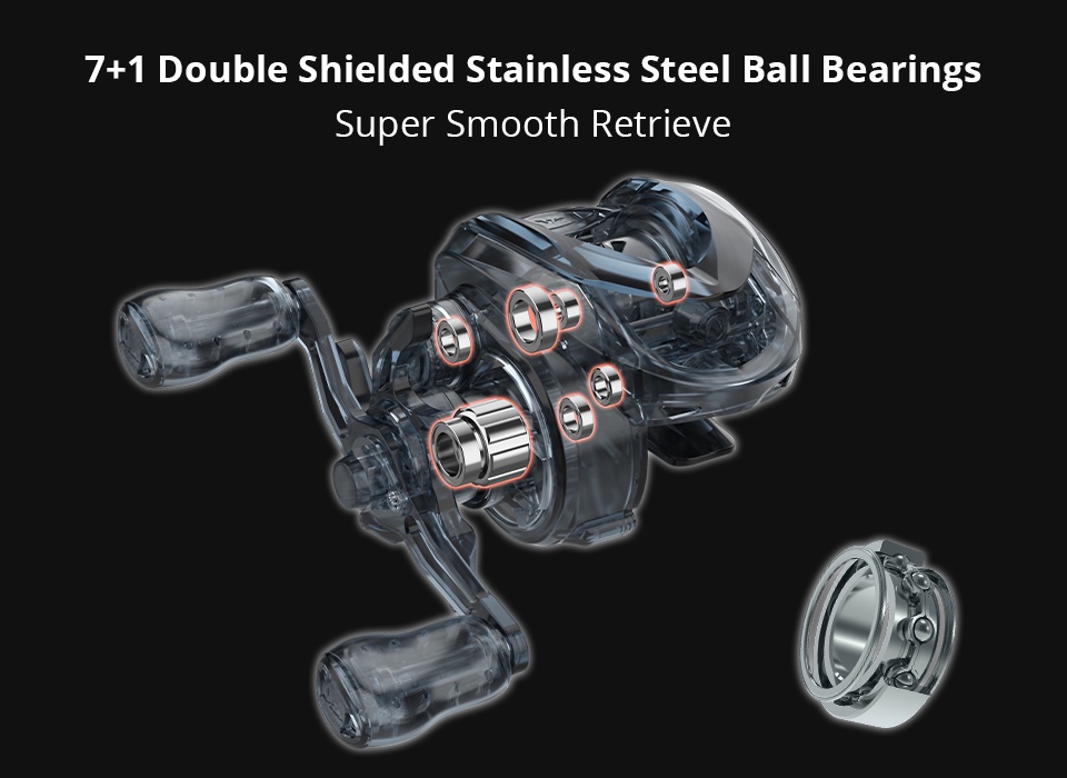 KastKing Black Valiant Eagle II Bait Finesse System Baitcasting Reel ...