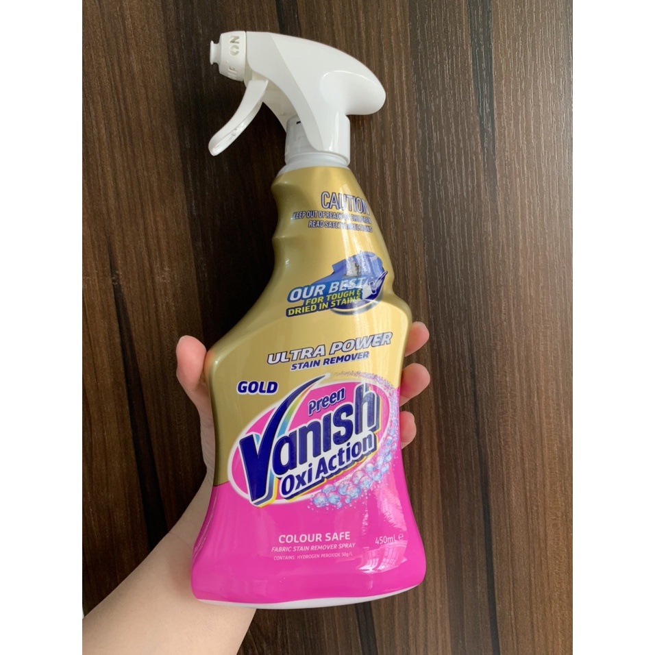 Vanish Preen Gold Pro Oxi Action Spray สเปรย์ขจัดคราบผ้า 450ml ...