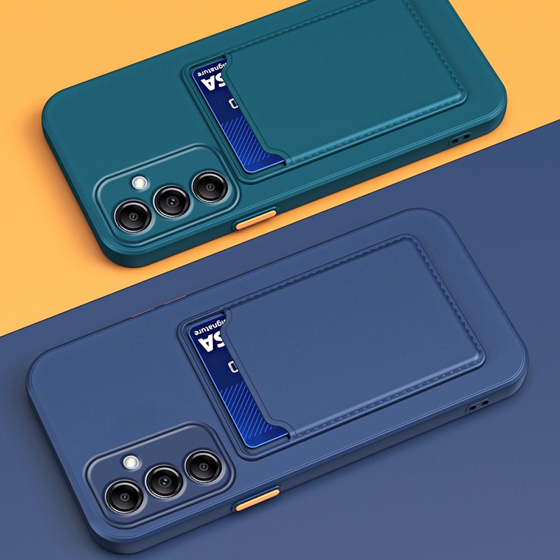 เคสซิลิโคนนิ่ม พร้อมช่องใส่บัตร สําหรับ Samsung Galaxy A14 A24 A34 A54 A04S | Shopee Thailand