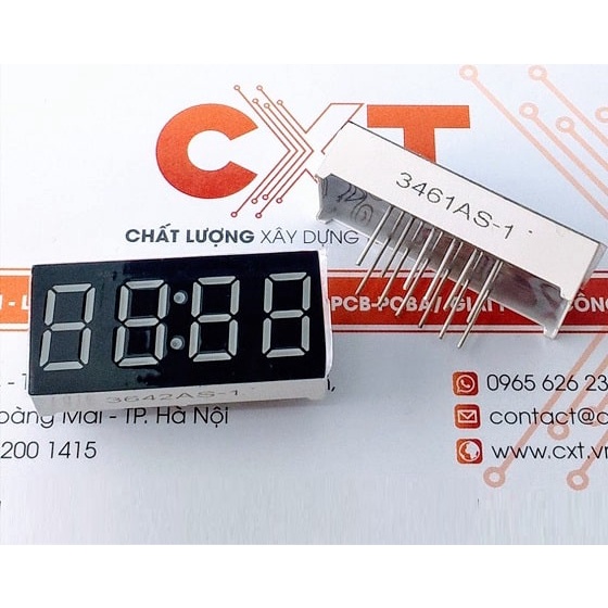 7-segment LED 0.36 นิ้ว 4 หลักสีแดง K generic 3461AS นาฬิกาจอแสดงผล ...