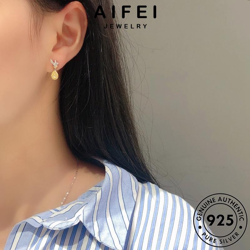 AIFEI JEWELRYซิทริน ต้นฉบับ ตุ้มหู เกาหลี ห่วง 925 ต่างหู ทรงหยดน้ำ ...