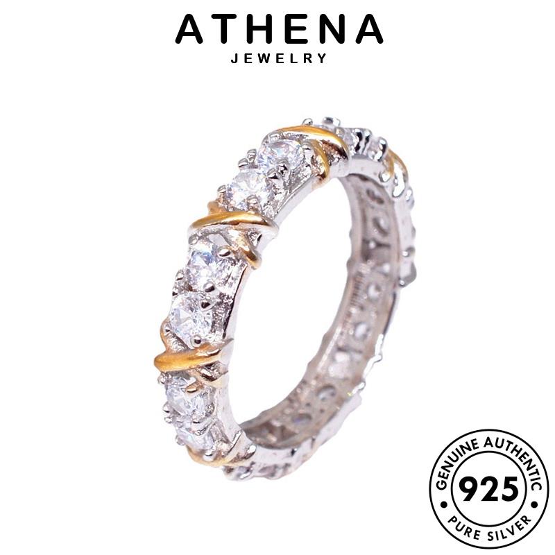 Athena JEWELRY แหวนเพชรโมอิส เงิน 92.5% สองสี แฟชั่น สําหรับผู้หญิง R140-TH | Shopee Thailand
