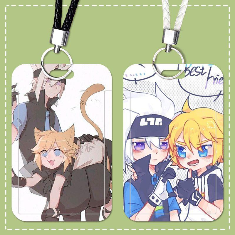 กระเป๋าใส่บัตร แบบแข็ง สองด้าน ลายการ์ตูนอนิเมะ Bump World พร้อมสาย ...