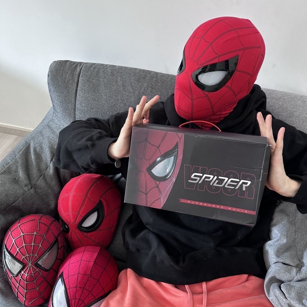 ชุดหูฟัง Spider Man พร้อมตาที่สามารถเคลื่อนย้าย คุมคาง หน้ากากกระพริบ ...