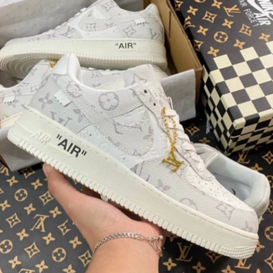 Louis-vuitton x Nike Air Force1 Low By Triple รองเท ้ าผ ้ าใบสีขาว Af1 ...