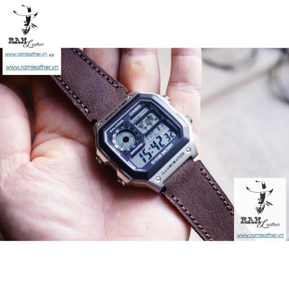 ใหม่คุณภาพสูง GRAINED COW LEATHER WATCH STRAP - หนัง COW ของแท้ - CASIO ...