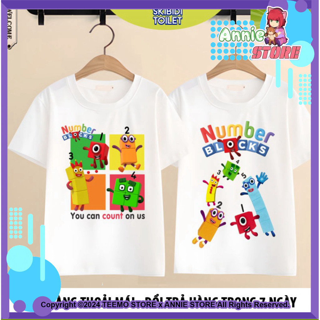 เสื้อยืด Numberblocks เสื้อยืดนับการเรียนรู้สําหรับเด็กชายและเด็กหญิง ...