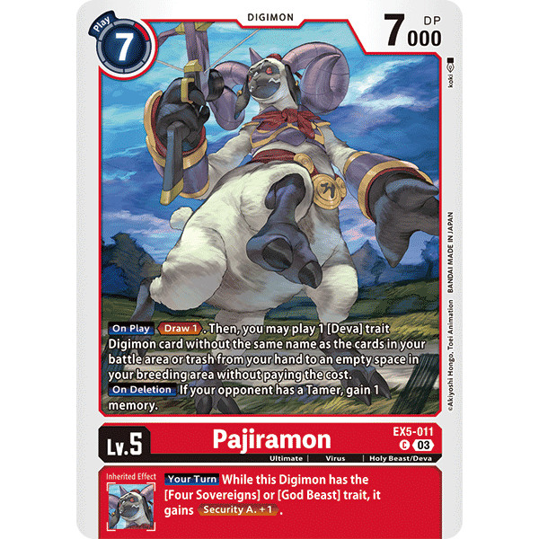 Digimon Card EX5-011 - Pajiramon - Digimon - Common | Shopee Thailand
