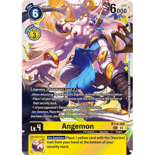 Digimon Card BT14-102 - Angemon - Digimon - Secret Rare | Shopee Thailand