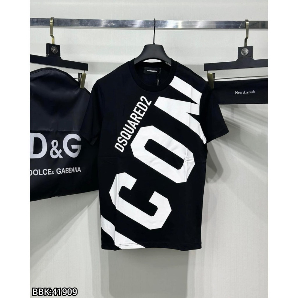 Csd DSQ2 ICON เสื้อยืดผู้ชายพิมพ์ลายแนวทแยงขนาดใหญ่ - เสื้อยืด ...