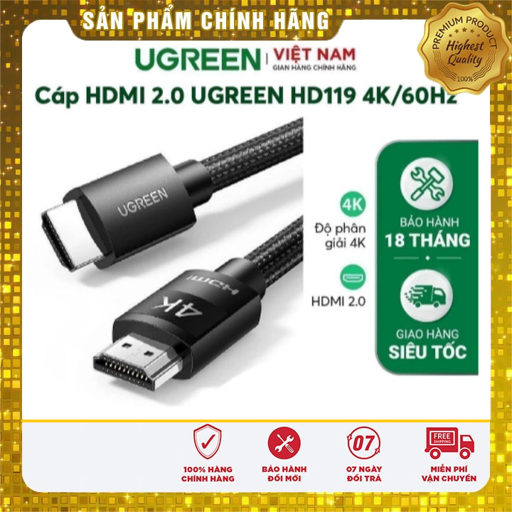 Ugreen HD119 60Hz สาย HDMI 2.0 ความละเอียดสูง ความยาวตั้งแต่ 1m-10m ...