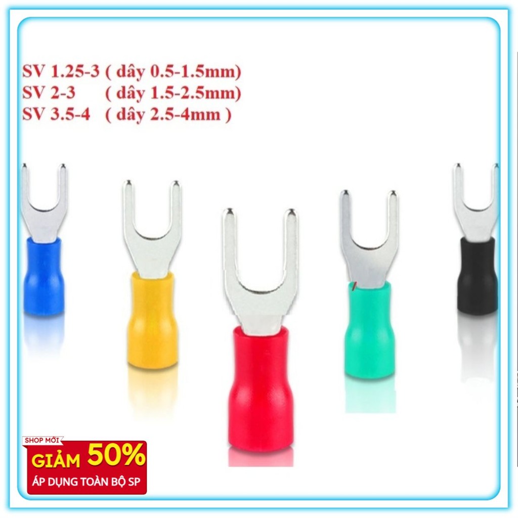 ขั้วต่อรูปตัว Y 400 ชิ้น 4 สี - ขั้วต่อรูปตัว U แยกสําหรับควบคุมสายไฟ SV1.25-3, SV2-3, SV3.5-4 ...