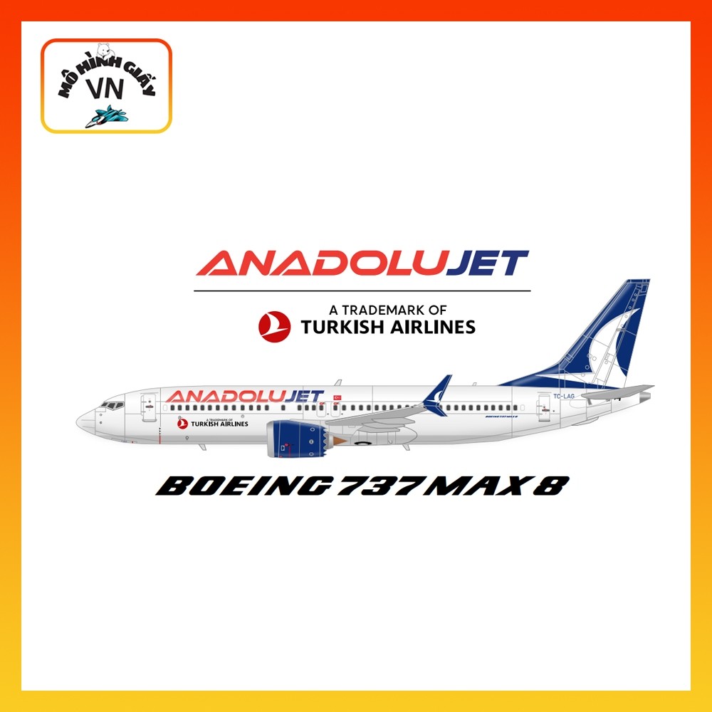 Boeing 737 Max 8 Anadolujet Airlines Assembly Paper Model ...
