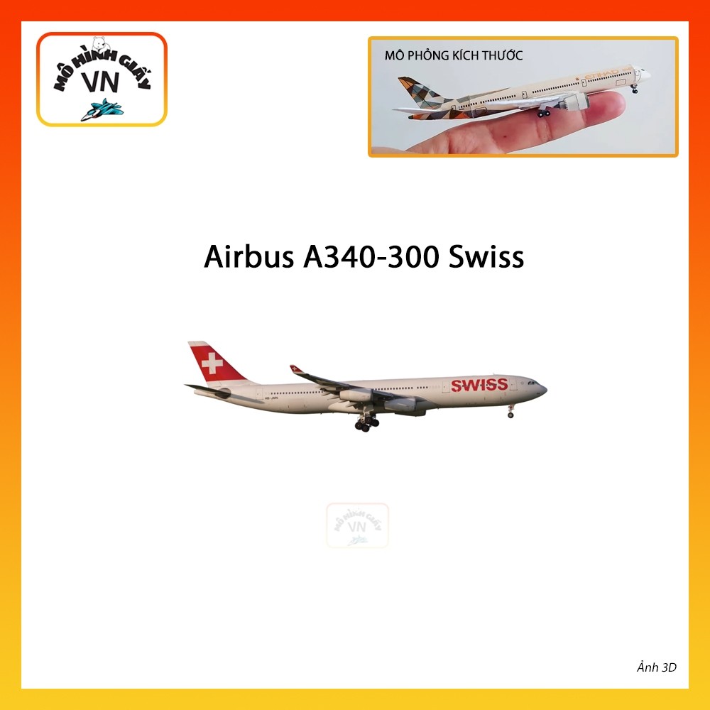 [1:400] Airbus A340-300 Swiss Assembly Paper Model - MohinhgiayVN ...