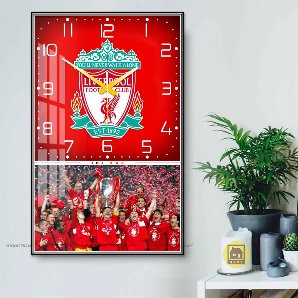 Liverpool Club นาฬิกาแขวนสี่เหลี่ยม Mica Mirror พิมพ์ UV คุณภาพสูง ...