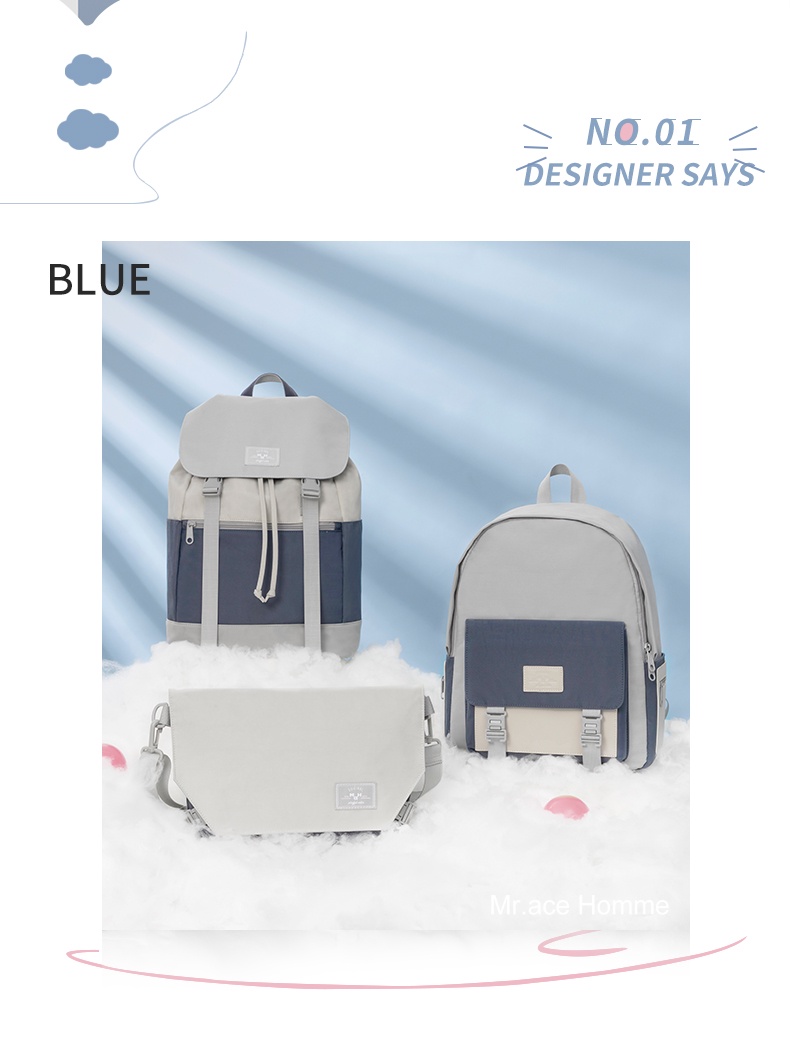 Mr.ace Homme Backpack กระเป๋าเป้สะพายหลัง ขนาดเล็ก สไตล์ญี่ปุ่น สําหรับ ...