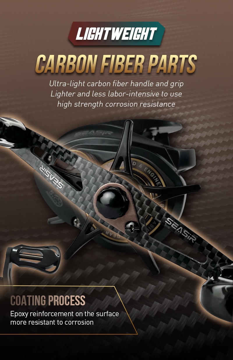 Seasir REPEATER รอกคันเบ็ดตกปลา คาร์บอน ทองเหลือง น้ําหนักเบา 179 กรัม สําหรับตกปลาช่อน เบส ไพค์ ...