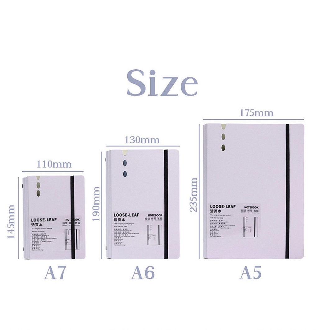 Ohaya A5/A6/A7 สมุดโน๊ตใบหลวม 6 ห่วง Binder รวบรวมหนังสือ | Shopee Thailand