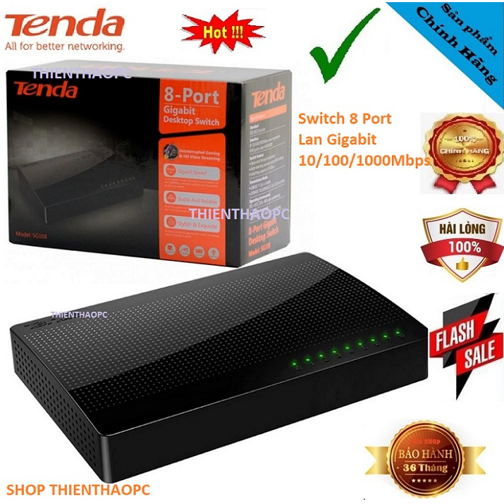 Tenda SG108 8-port Gigabit 10/100/1000Mbps Network Switch สินค้าใหม่แท้ ...