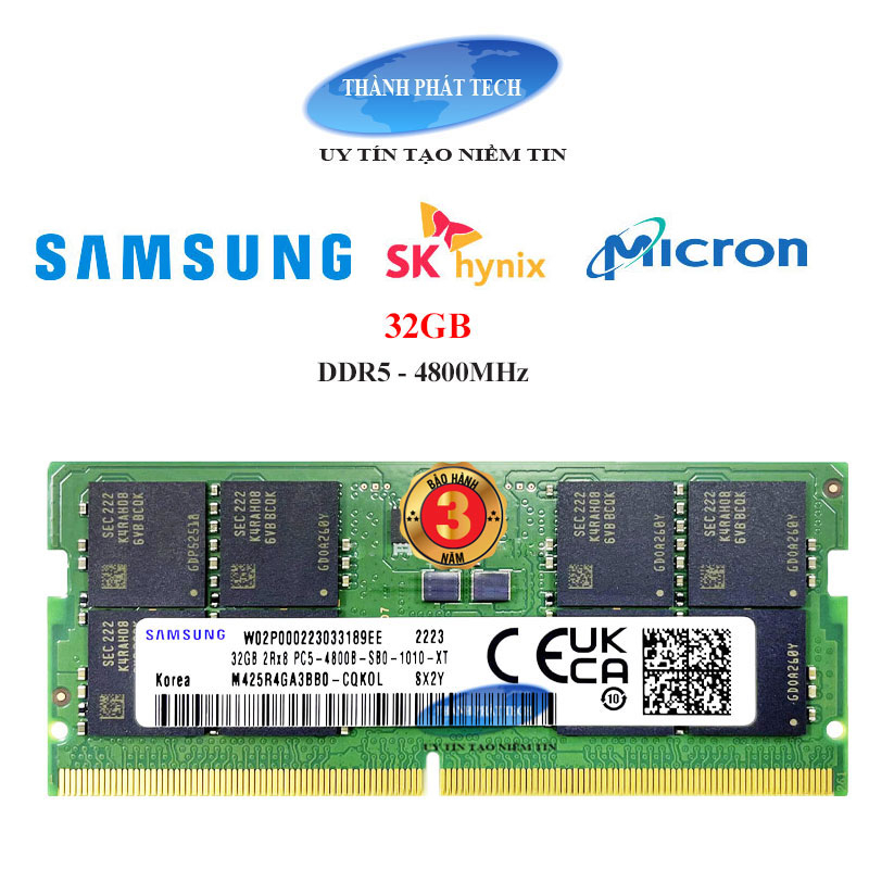 Laptop Ram DDR5 Samsung, Skhynix, Micron 8Gb /16GB Bus 5600/4800Mhz. ประกันแท้ภายใน 3 ปี ...