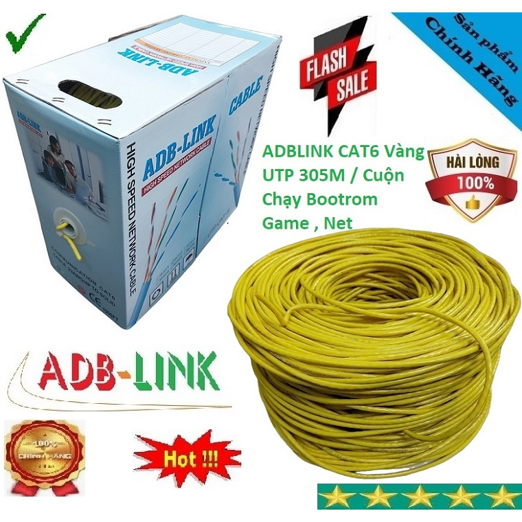 Adblink Cat6 UTP 305M Cable Coil ( Yellow Wire Gigabit Boot | Shopee ...