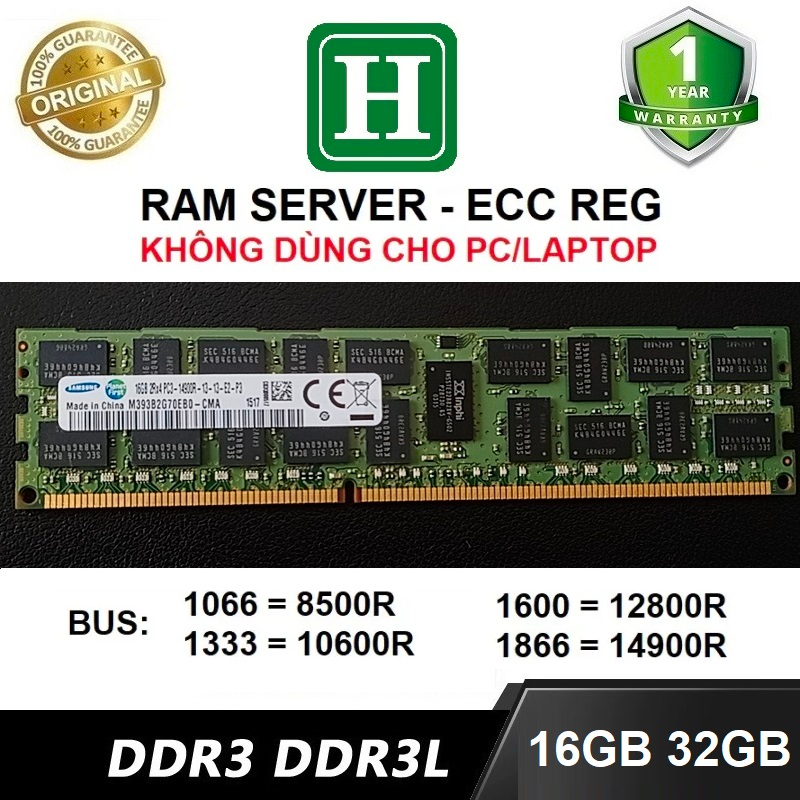 Server Ram ECC REG 32gb,16gb DDR3 รถบัส 186, 1600,1333, ของแท ้ เครื ่ ...