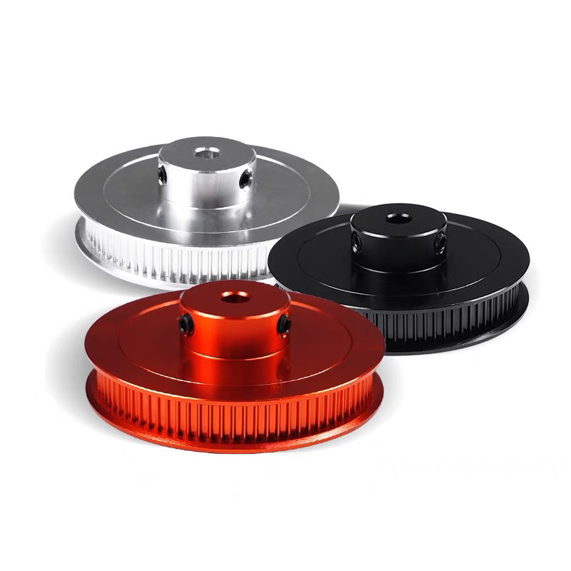 เกียร์ Puly GT2 S2M 80 ฟันขั้วสีดําและสีแดงใช้กับเข็มขัดกว้าง 6 มม. 9 ...