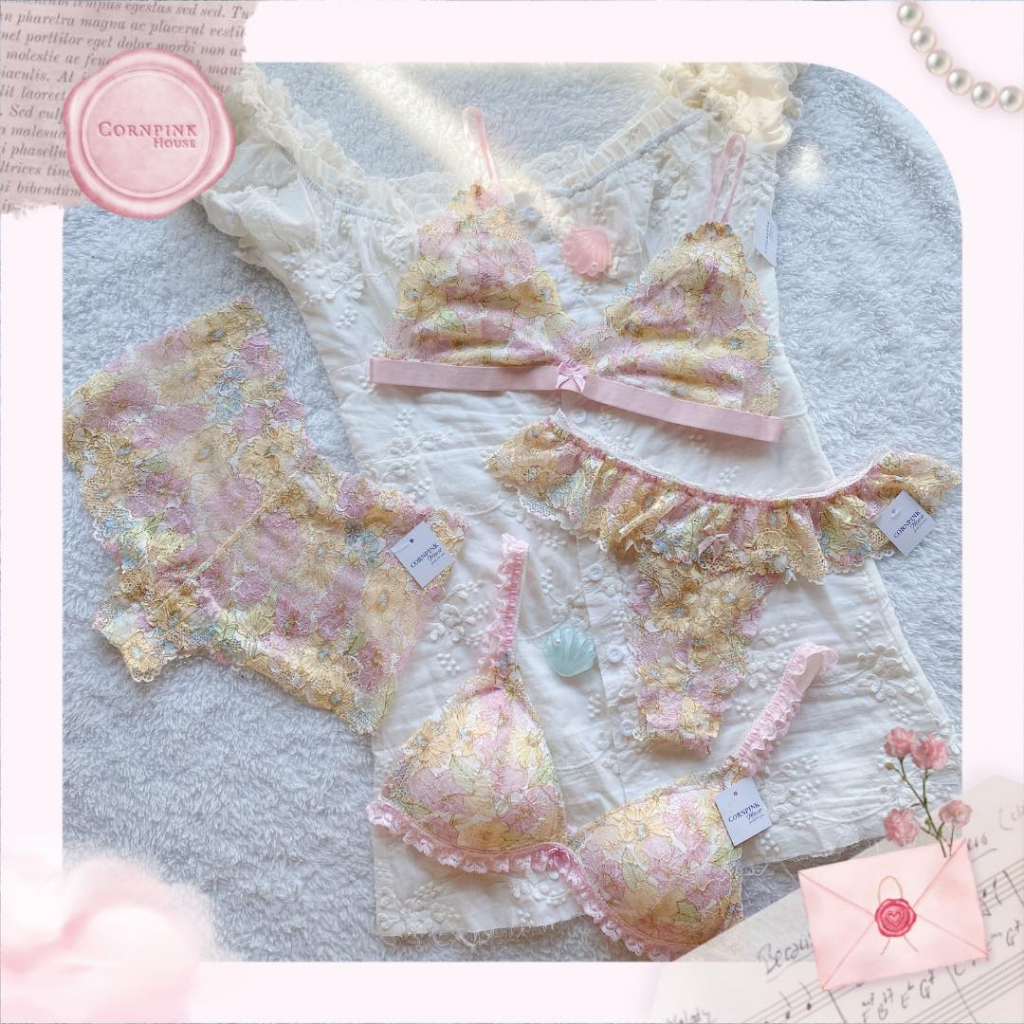 Cornpink House Butta Cup | ชุดชุดชั้นในสตรีลูกไม้คุณภาพสูง | ลายดอกไม้ ...